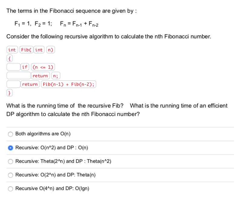 Solved The terms in the Fibonacci sequence are given by : F1 | Chegg.com
