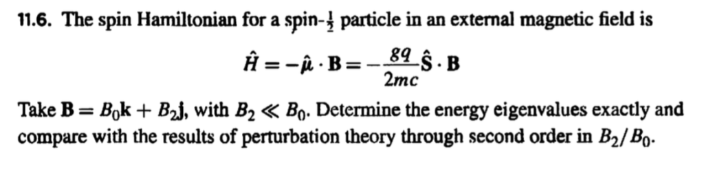 Solved The spin Hamiltonian for a spin 1/2 particle in an | Chegg.com