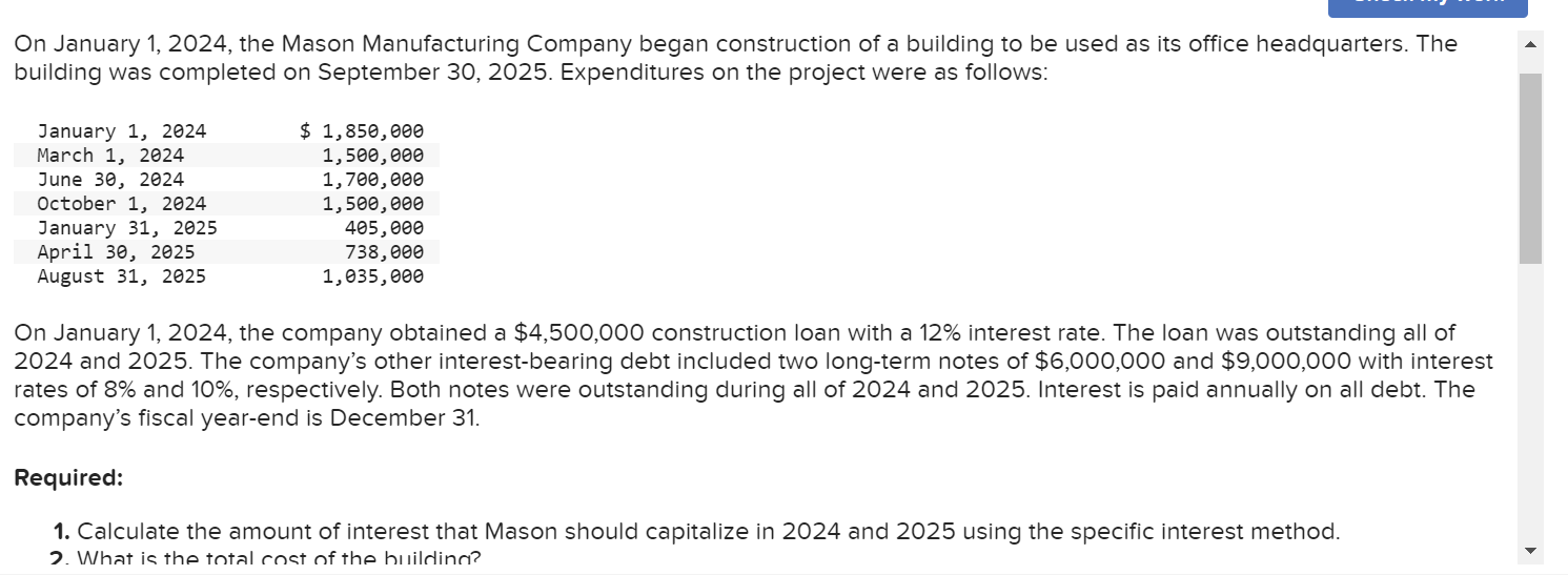Solved Calculate the amount of interest that Mason should | Chegg.com