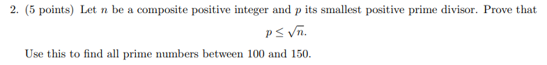 Solved 2. (5 points) Let n be a composite positive integer | Chegg.com