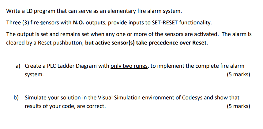Solved Write a LD program that can serve as an elementary | Chegg.com