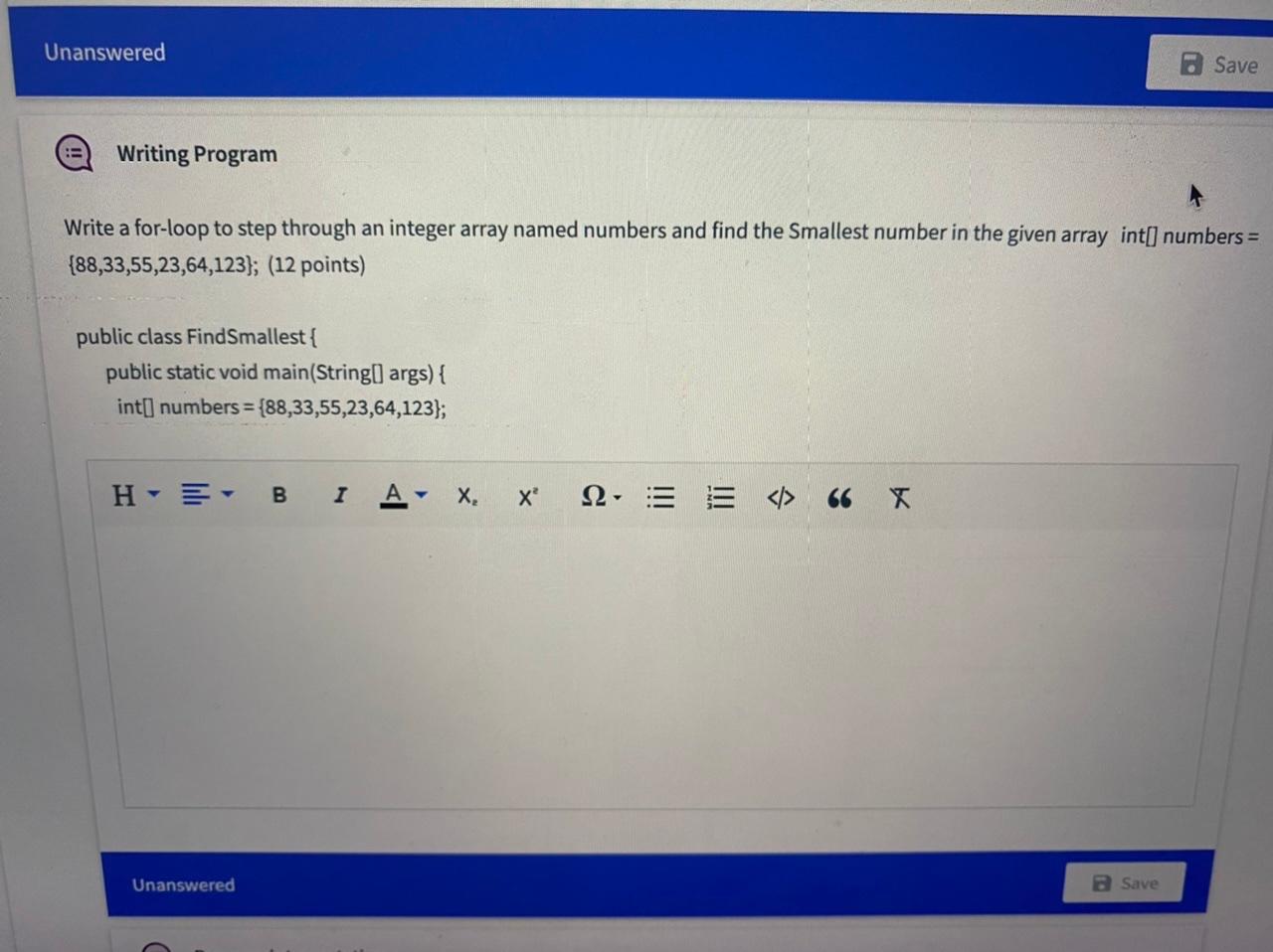 Solved Unanswered a Save Writing Program Write a for-loop to | Chegg.com