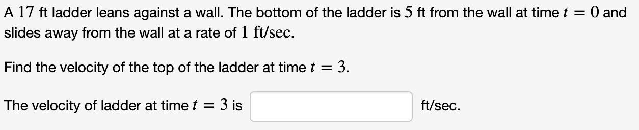 Solved A 17 ft ladder leans against a wall. The bottom of | Chegg.com