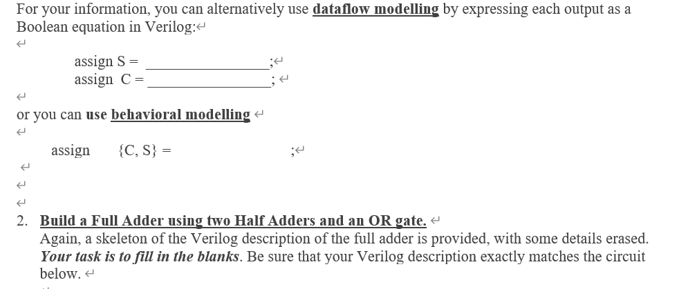 Lab 8 Introduction to Verilog Objective The objective | Chegg.com