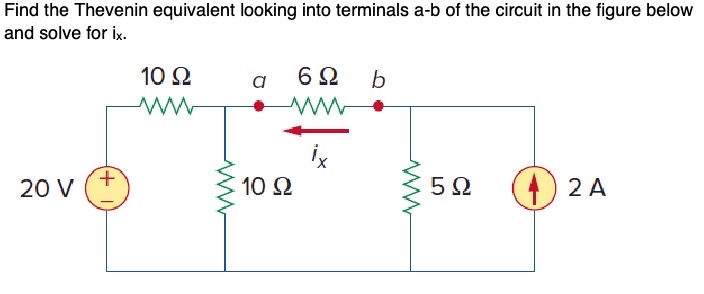 Solved Find the Thevenin equivalent looking into terminals | Chegg.com