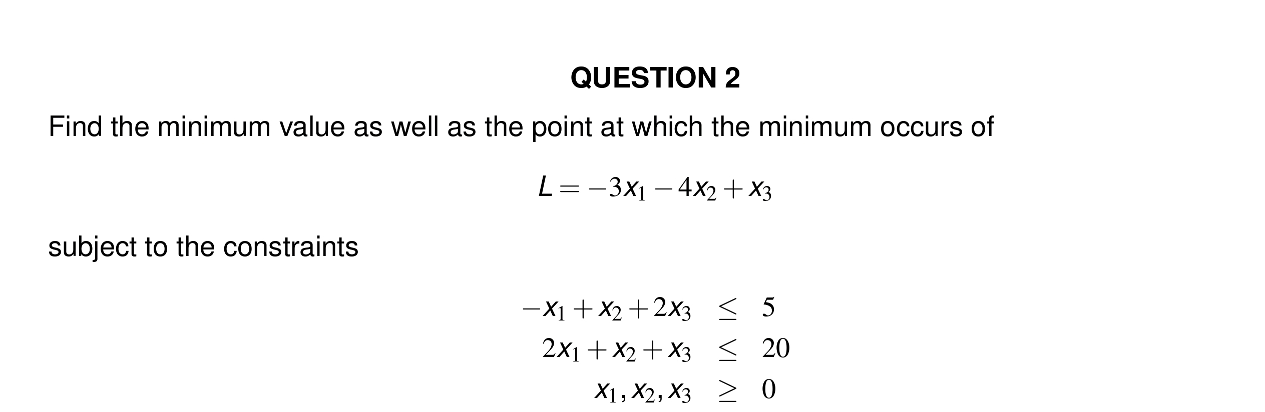 Solved Find the minimum value as well as the point at which | Chegg.com