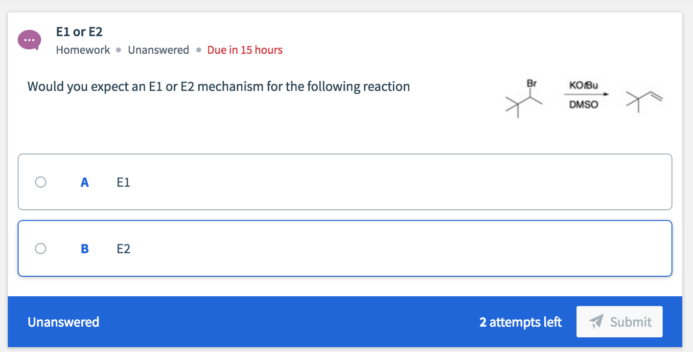 Solved El or E2 Homework • Unanswered . Due in 15 hours Br | Chegg.com