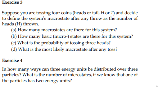Solved Exercise 3 Suppose you are tossing four coins (heads | Chegg.com