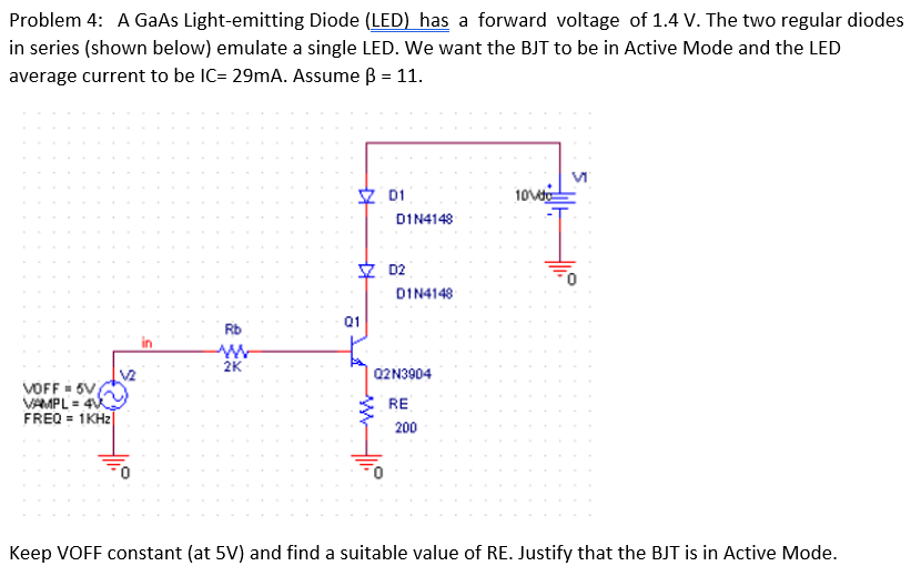 Solved Problem 4: A GaAs Light-emitting Diode (LED) has a | Chegg.com