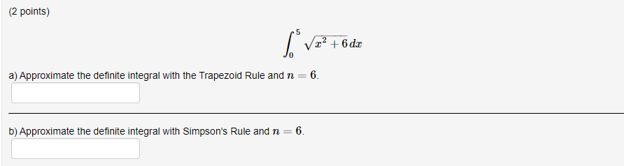 Solved Calculate M6 for f(x)=3⋅ln(x2) over [1,2](2 points) | Chegg.com