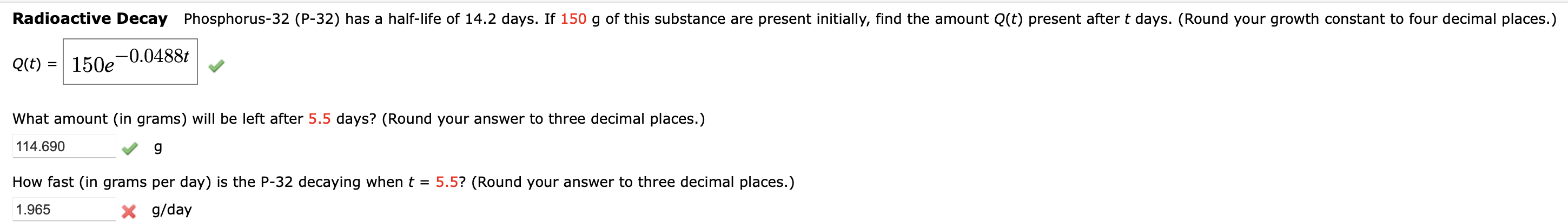 Solved Radioactive Decay Phosphorus-32 (P-32) has a | Chegg.com