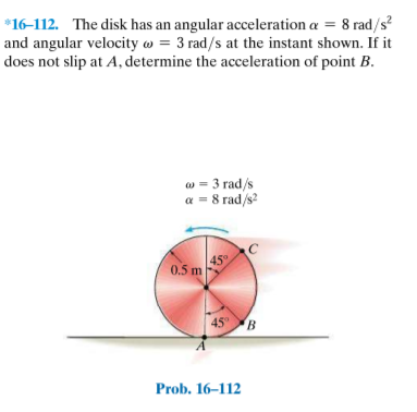 Solved *16-112. The disk has an angular acceleration a = 8 | Chegg.com