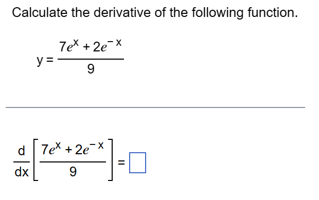 Solved Calculate the derivative of the following | Chegg.com