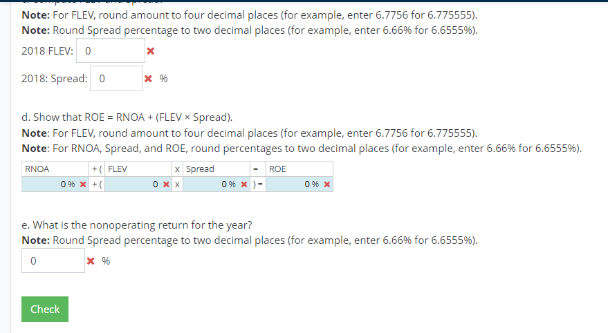 Solved Compute ROE and Nonoperating Return with Negative NNO | Chegg.com
