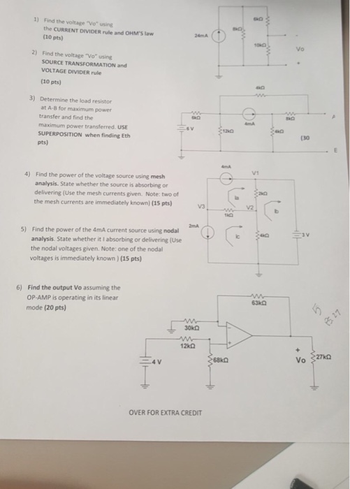 Solved Find the voltage "Vo" using the CURRENT DIVIDER rule | Chegg.com