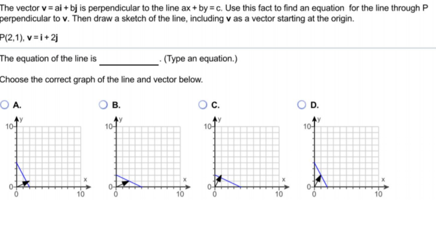 Solved The vector v = ai + bj is perpendicular to the line | Chegg.com