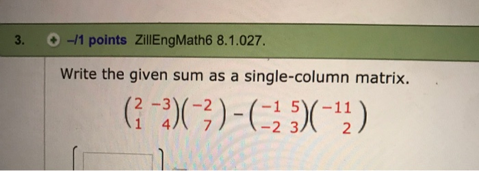 Solved 3. /1 points ZillEngMath6 8.1.027 Write the given sum | Chegg.com