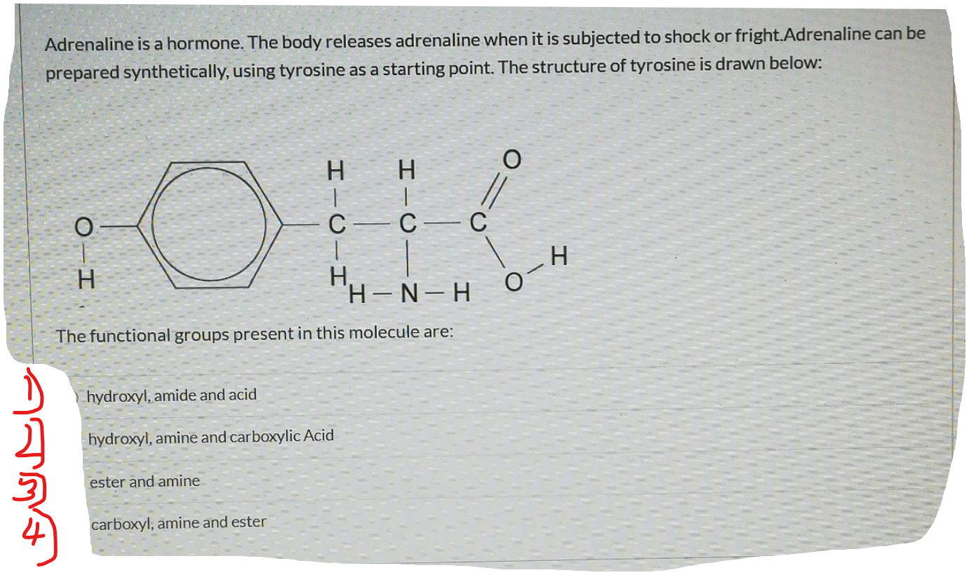 Solved Adrenaline is a hormone. The body releases adrenaline | Chegg.com