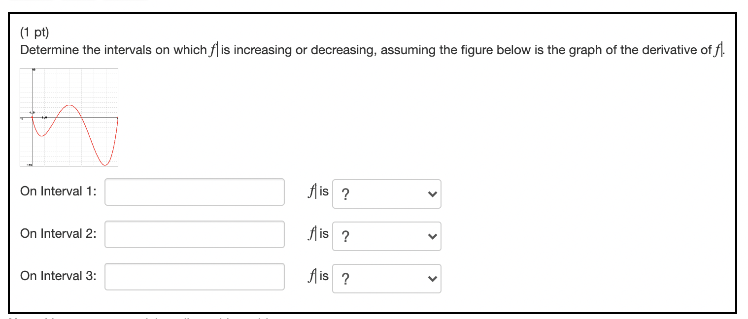 Solved 1 Pt Determine The Intervals On Which F Is