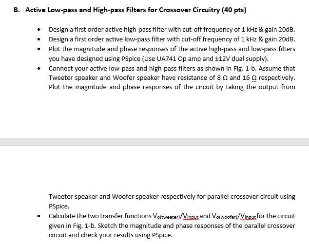 Solved HPF LPF Tweeter Input LPF HPF Woofer Input Series | Chegg.com