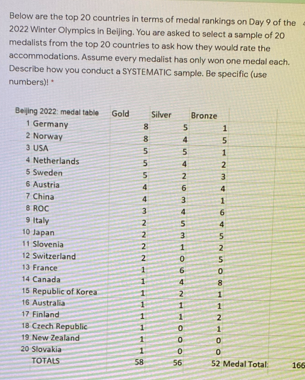 Using the same Olympic data, would you consider the | Chegg.com
