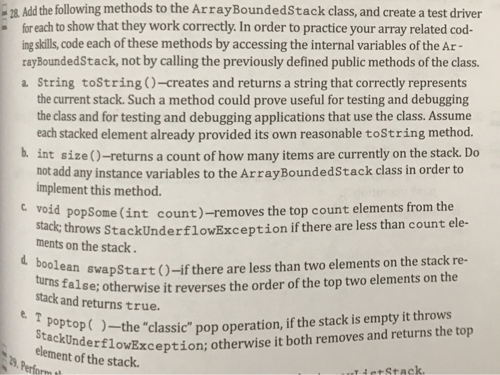 Solved Add The Following Methods To The Array Bounded Stack 