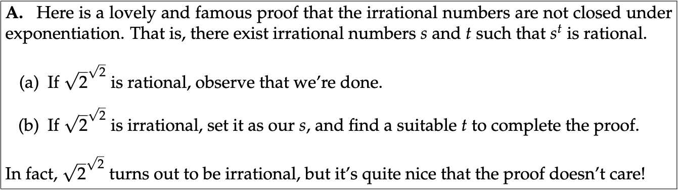 Solved A. Here is a lovely and famous proof that the | Chegg.com