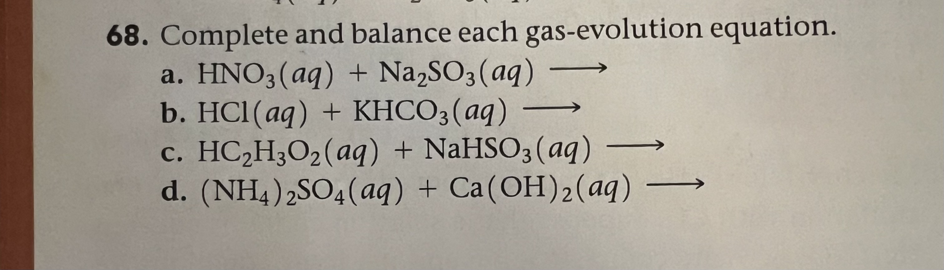 Solved 8. Complete and balance each gas-evolution equation. | Chegg.com