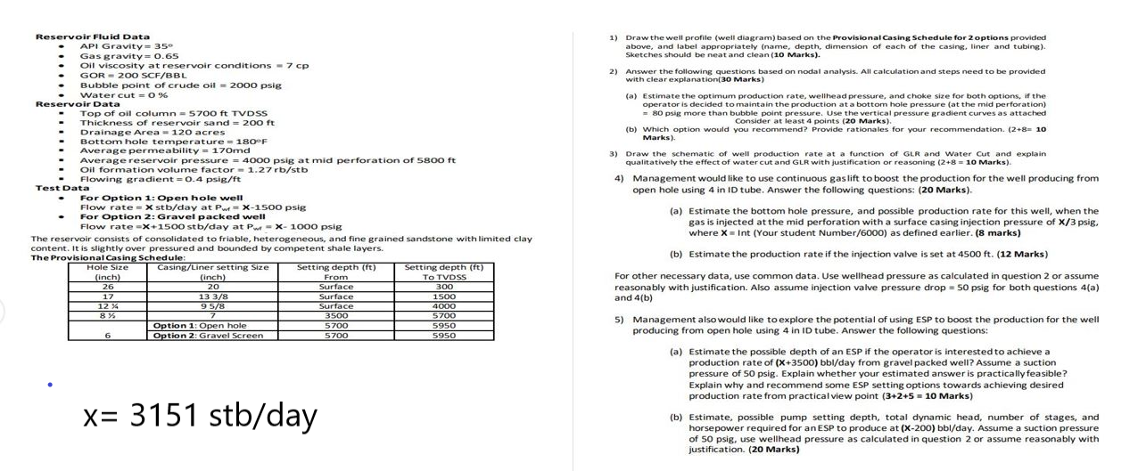 1) Draw the well profile (well diagram) based on the | Chegg.com
