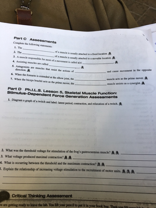 Solved Part C Assessments Complete the following statements: | Chegg.com