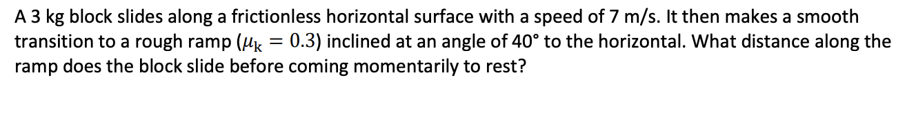 Solved A 3 kg block slides along a frictionless horizontal | Chegg.com