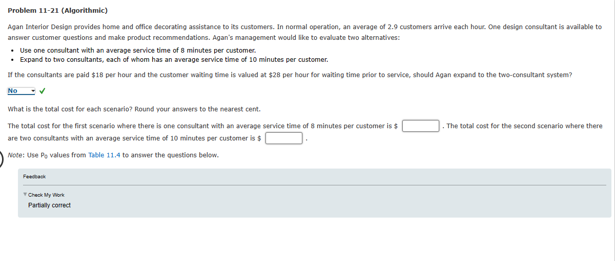 Solved TABLE 11.4 VALUES OF P0 FOR MULTIPLE-SERVER WAITING | Chegg.com
