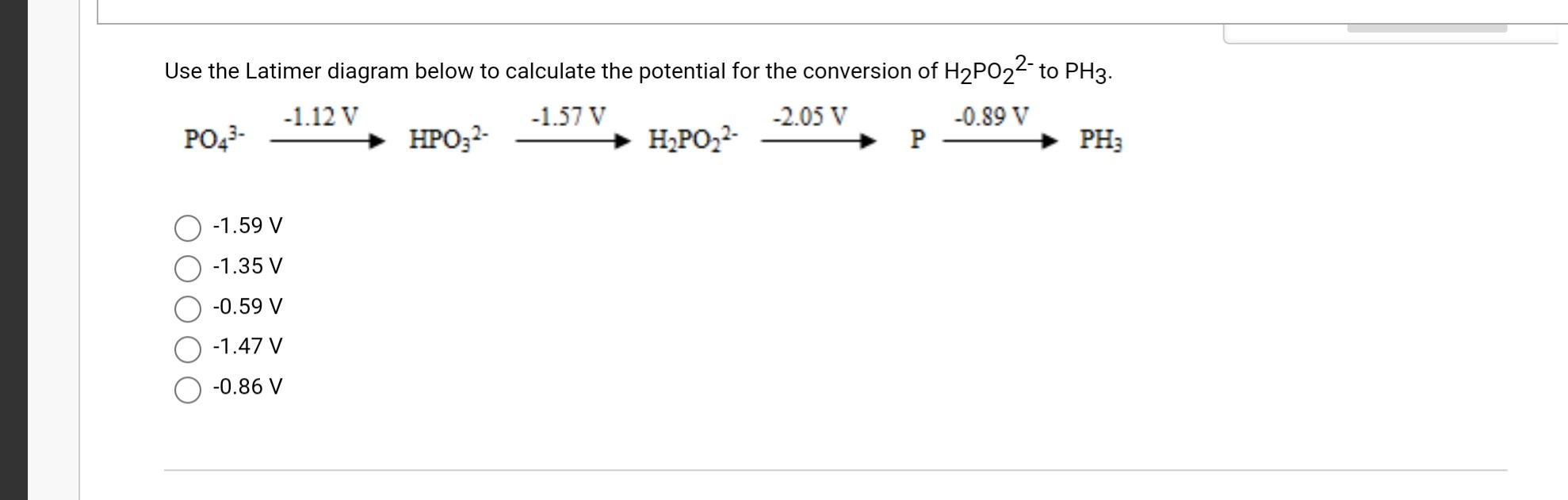 Solved Use the Latimer diagram below to calculate the | Chegg.com