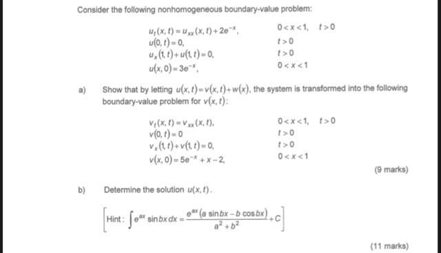 Solved Consider the following nonhomogeneous boundary-value | Chegg.com