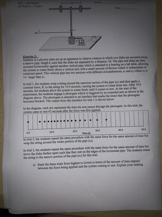 Solved PA-AP Physics AP Style 2-Torque Date: rcise Students | Chegg.com