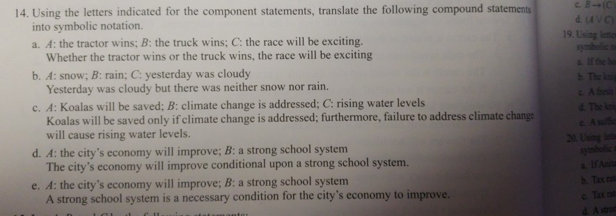 Solved 14. Using the letters indicated for the component | Chegg.com