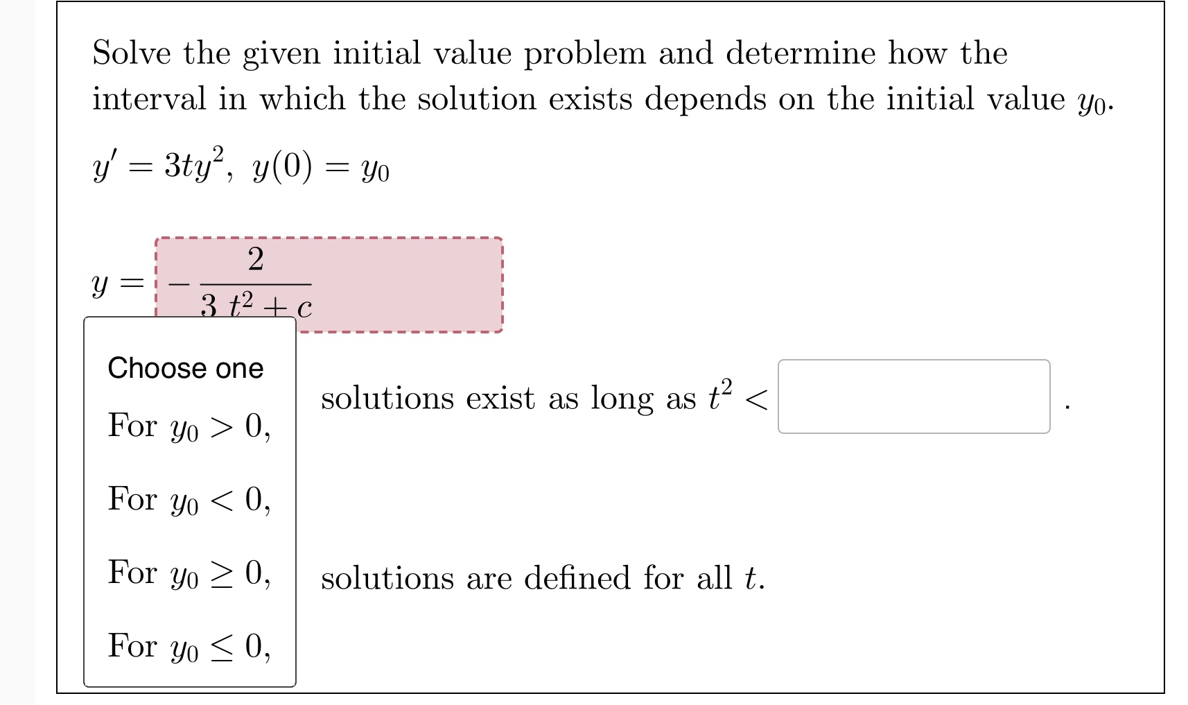 Solved Solve the given initial value problem and determine | Chegg.com