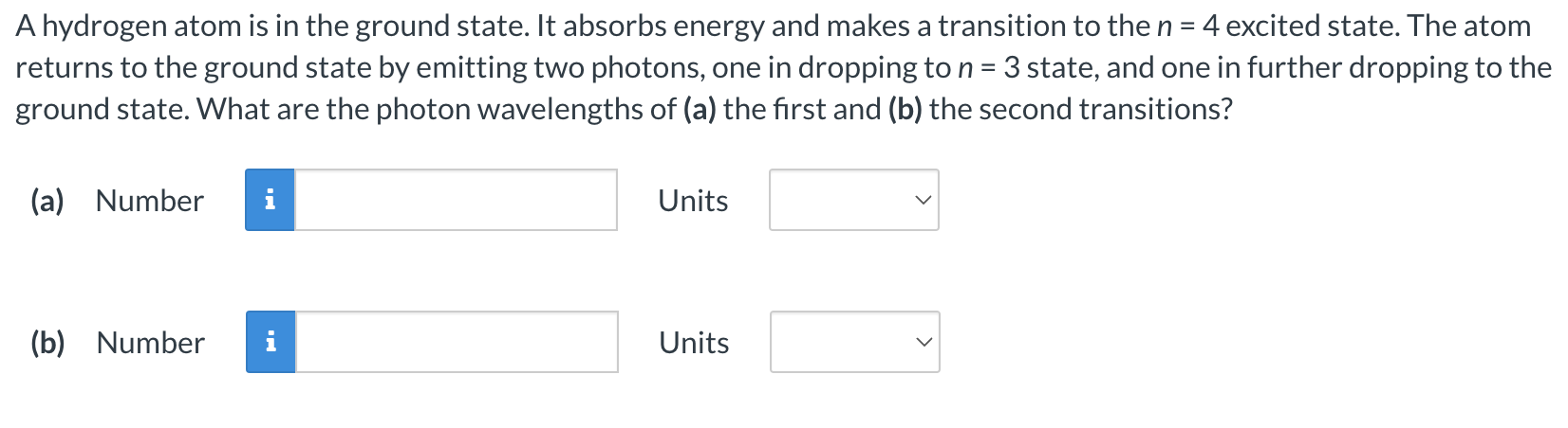 Solved A Hydrogen Atom Is In The Ground State It Absorbs