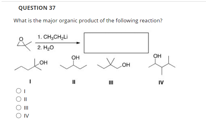 [Solved]: What is the major organic product of the followi