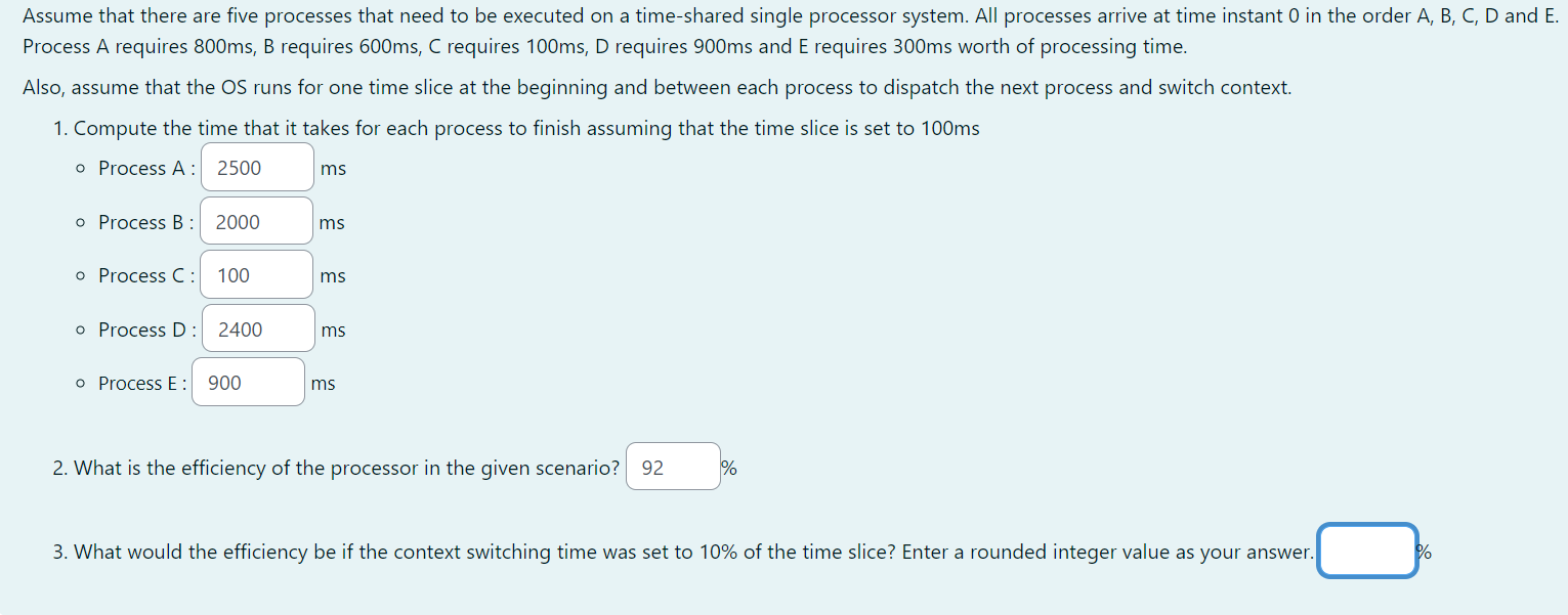 Solved Assume that there are five processes that need to be | Chegg.com