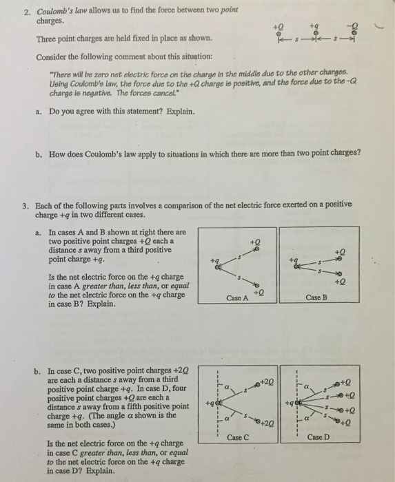 Solved Coulomb's law allows us to find the force between two | Chegg.com