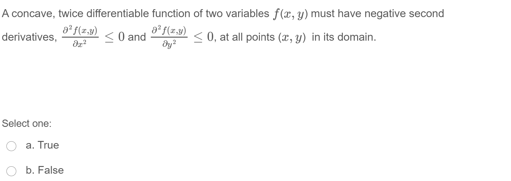 Solved A concave, twice differentiable function of two | Chegg.com
