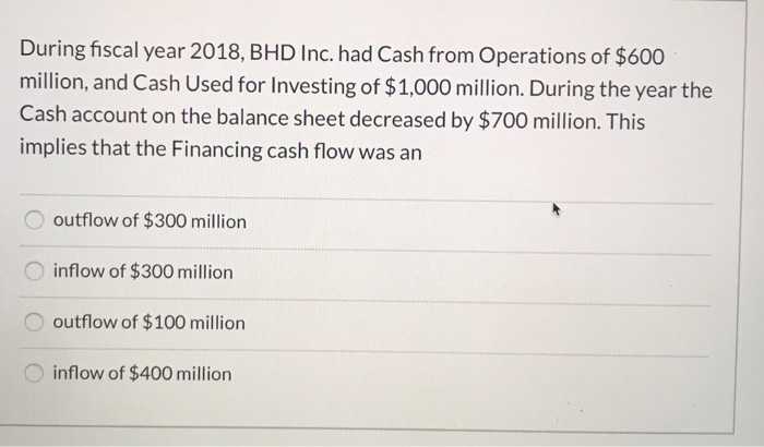 solved-during-fiscal-year-2018-bhd-inc-had-cash-from-chegg