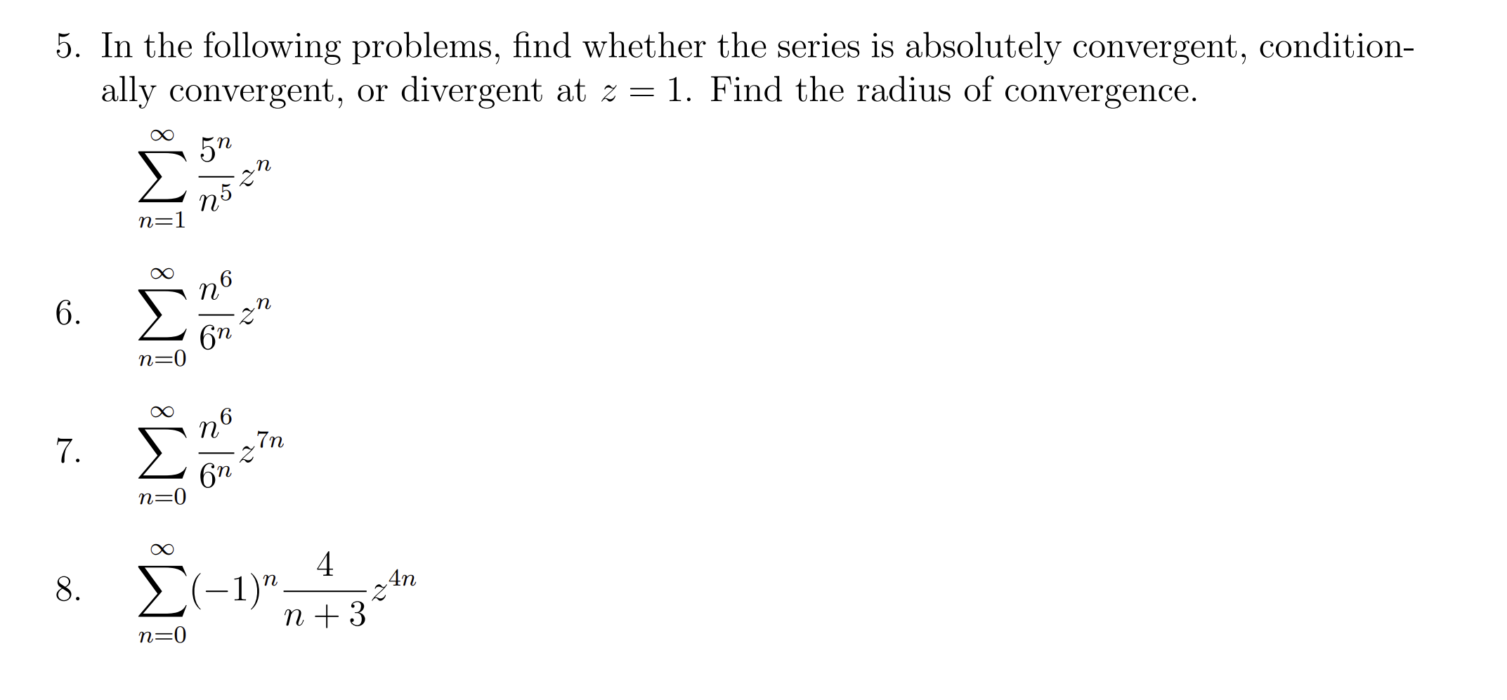 Solved 5. In the following problems, find whether the series | Chegg.com