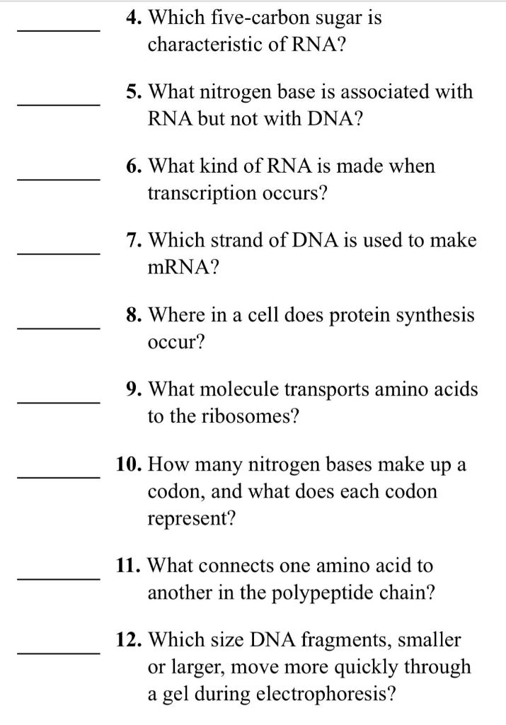 Solved 4. Which five-carbon sugar is characteristic of RNA? | Chegg.com