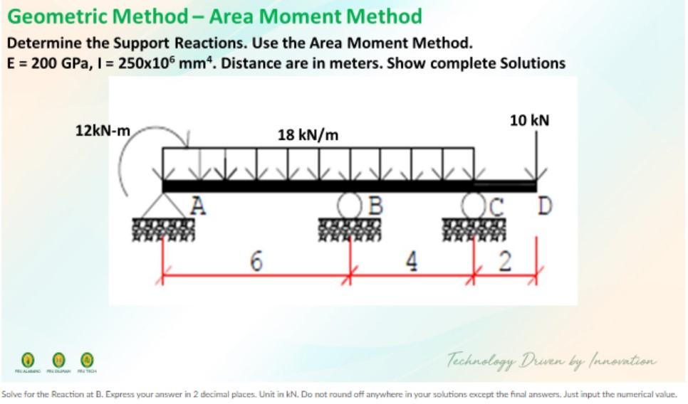 Solved Geometric Method Area Moment Method Determine The Chegg