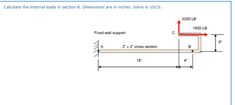 Solved Calculate the internal loads in section B. | Chegg.com