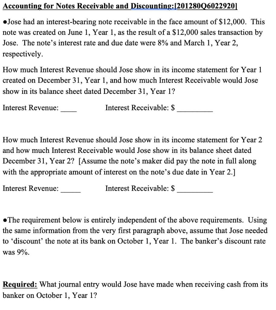 Solved Accounting for Notes Receivable and | Chegg.com