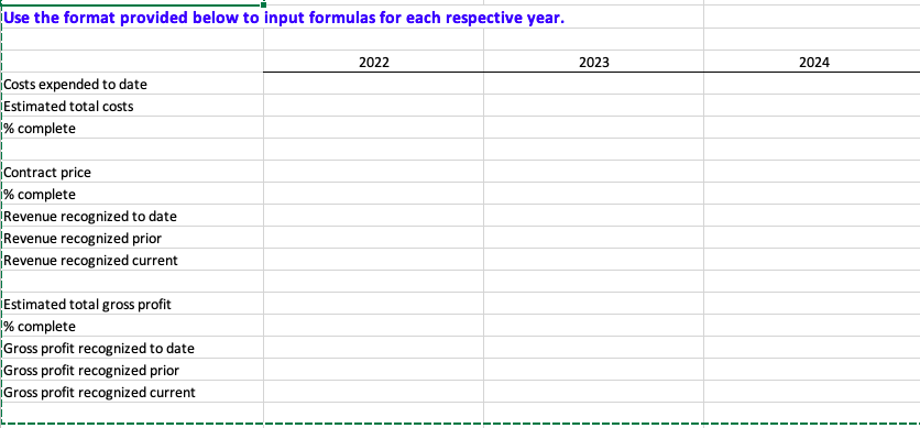 Solved Excel Assignment (Percentage-of-completion) Required: | Chegg.com