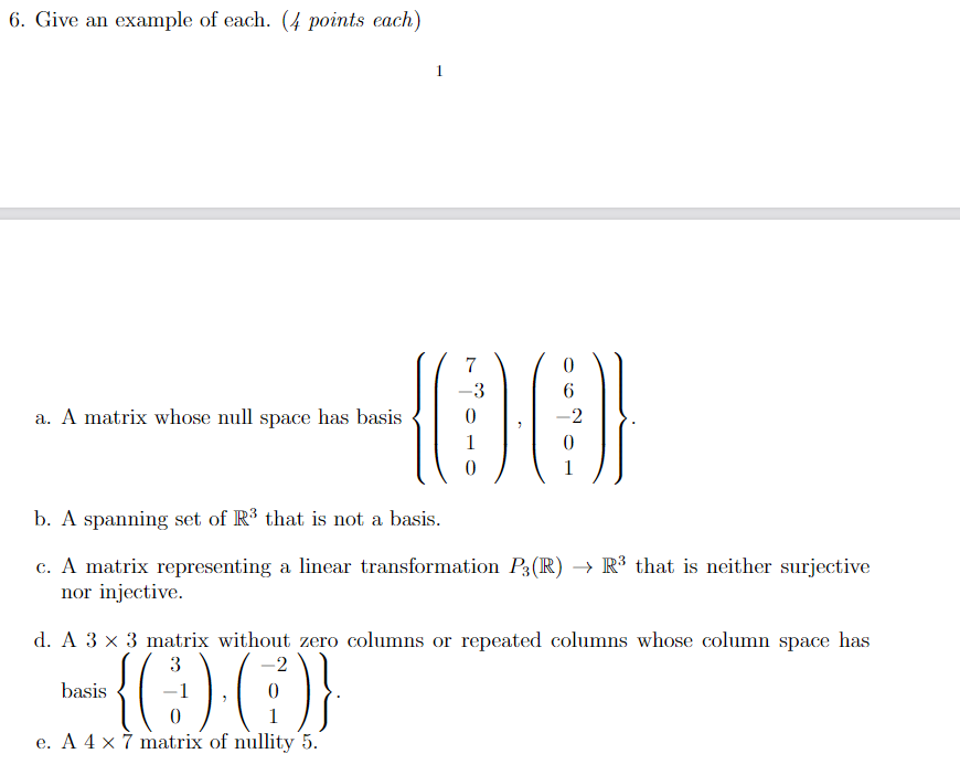 Solved 6. Give an example of each. (4 points each) 1 a. A | Chegg.com